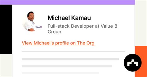michael kamau full stack developer at value 8 group the org