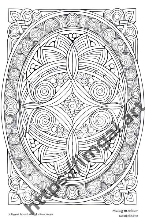 Раскраска Абстракции в стиле Mandala №543 — купить изображение в