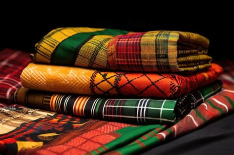 Premium Ai Image Traditional Kwanzaa Kente Cloth With Folds And Patterns