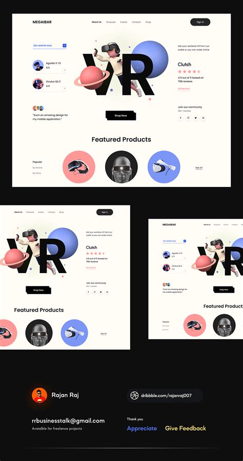 megaibar vr website design behance