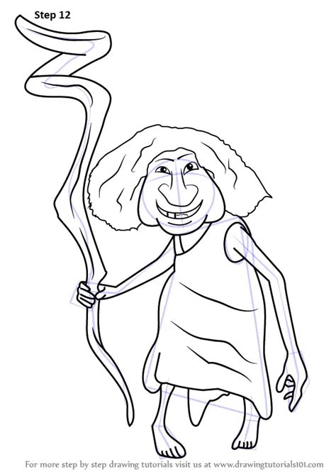Learn How To Draw Gran From The Croods The Croods Step By Step