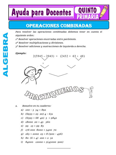 Operaciones Combinadas Para Quinto De Primaria Pdf
