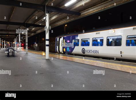 Northern Rail Class 158 Diesel Train At A Deserted York Railway Station