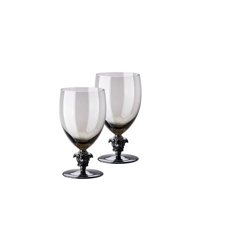 Versace Medusa Lumiere 2short Stem Red Wine Set Of Two Haze