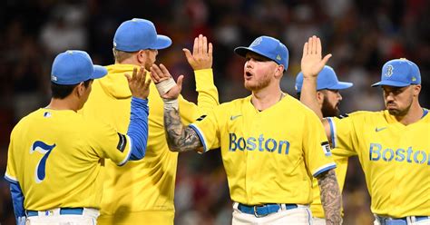 Boston Red Sox Uniforms Why Are The Sox Wearing Yellow And Blue