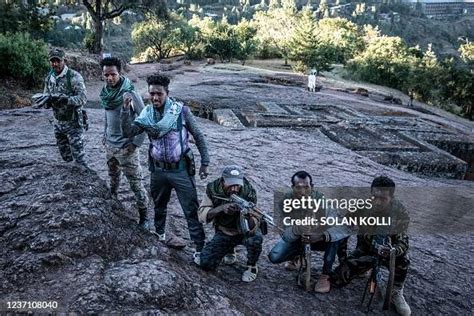 Amhara Fano Militia Fighters Pose At Saint George Church In Lalibela