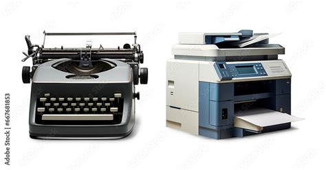 Old Typewriter Vs Laser Printer A Clash Of Technologies Through Time
