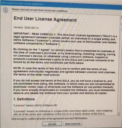 need to skip end user license agreement for dbvisualizer software