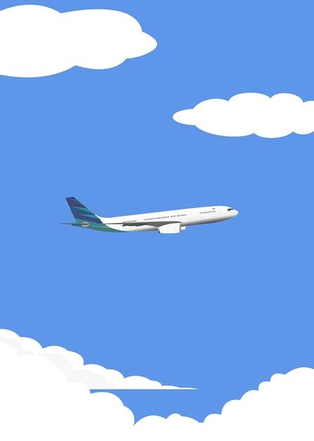 Avión en el cielo Vector Premium