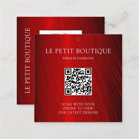 Stylish Ruby Red Fashion Size Chart Price Tag Zazzle