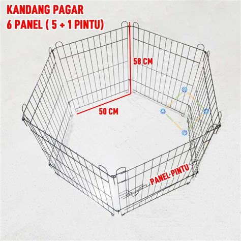 Jual Kandang Pagar Set Segi 6 Panel Pintu Anjing Kucing Kelinci Kura
