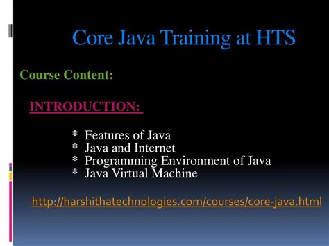 Ppt Core Java Weekend Training At Hts Nizampet Powerpoint Presentation Id