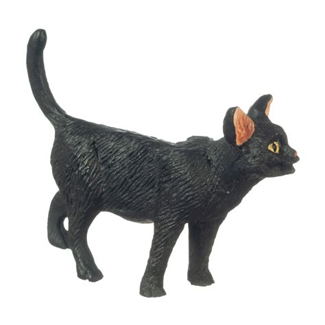1 Inch Scale Black Standing Cat Dollhouse Miniature Real Good Toys