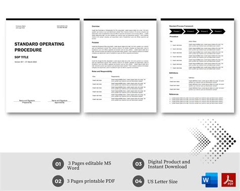 Standard Operating Procedure Template SOP Template Business SOP Document Process Document