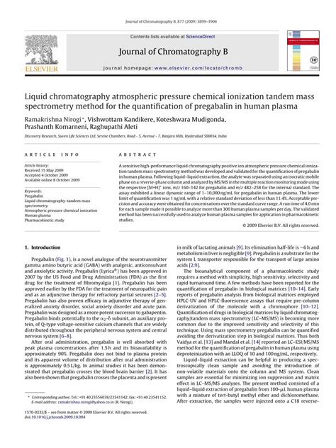 Pdf Liquid Chromatography Atmospheric Pressure Chemical Ionization