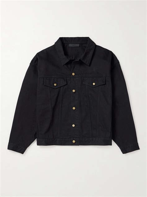 Black Denim Jacket Fear Of God Essentials Mr Porter