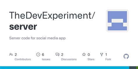 Github Thedevexperimentserver Server Code For Social Media App
