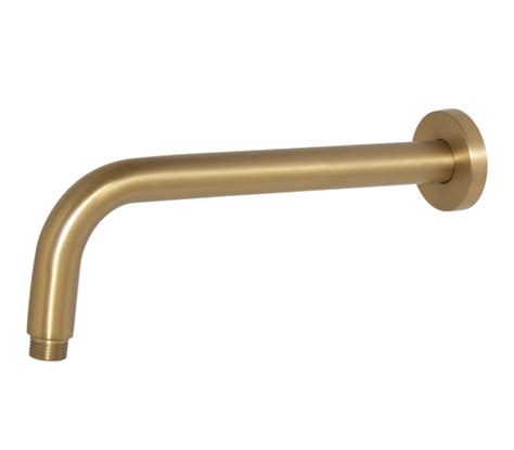 Shower Arm Round Brushed Brass 300mm Simply Bathrooms