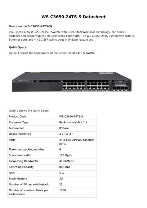 Cisco Catalyst 3650 24ts S Datasheet By Router Switch Issuu 53 Off