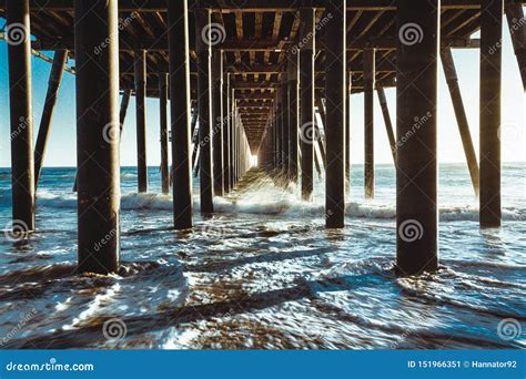 Pismo Beach Pier During Sunset Pacific Ocean California Coastline