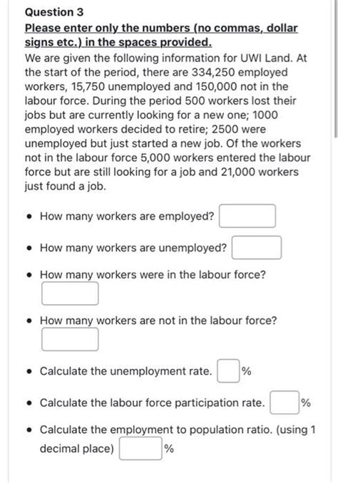 Solved Question 3 Please Enter Only The Numbers No Commas