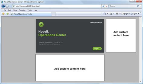 Netiq Documentation Operations Center 56 Server Installation Guide Customizing The Console Login