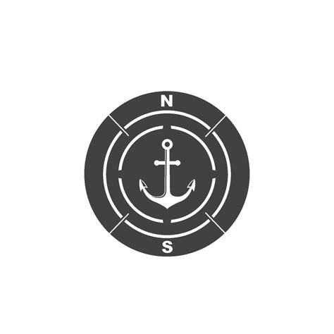 Anchor Compass Concept Icon Logo Illustration 54410141 Vector Art At