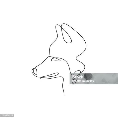 한 줄 여우 헤드 디자인 실루엣 손으로 그린 미니멀리즘 스타일 벡터 일러스트 개념에 대한 스톡 벡터 아트 및 기타 이미지 개념 개념과 주제 기이함 Istock
