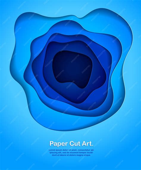 Premium Vector Abstract Blue Paper Cutout Curvy Shapes Layered