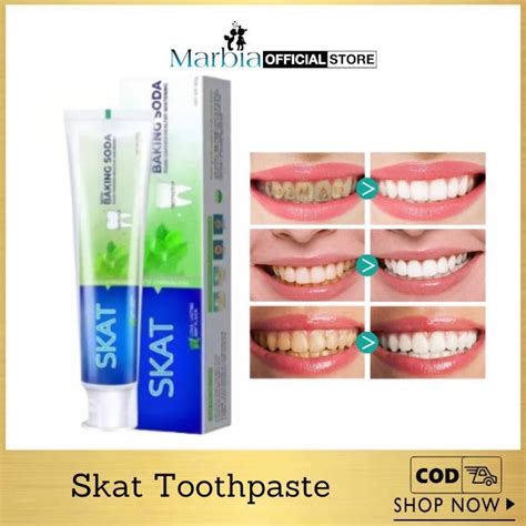 Skat Baking Soda And Mint Toothpaste Cares For Teeth Air Freshens And