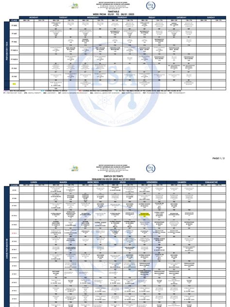 New Timetable Hnd From 05 12 To 11 12 2022x01 Janvier Pdf