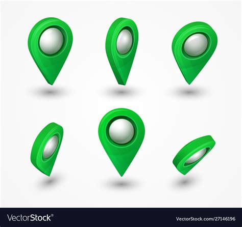 Map Pointer D Pin Location Symbols Set Isolated Vector Image