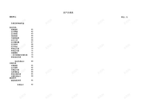 资产负债表2excel模板下载 编号dplfihdi 88icon