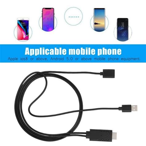 NAK Adaptateur TVHD Cordon de câble adaptateur en P USB femelle vers HDMI mâle HDTV pour