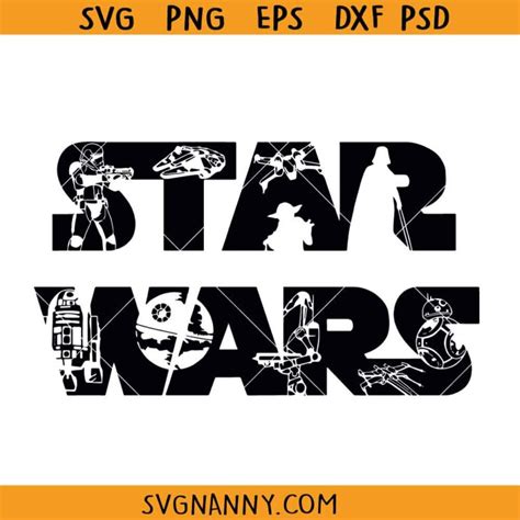 Classic Star Wars Logo With Characters Svg Star Wars Logo Svg Star