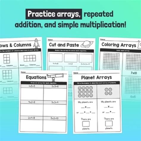 Practice Arrays Worksheets No Prep Arrays Activity Arrays Unit
