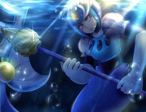 Safebooru 1girl Android Blue Eyes Blue Lipstick Blush Bubble Capcom