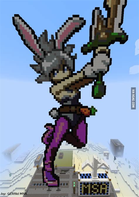 Battle Bunny Riven Pixel Art In Minecraft 9gag