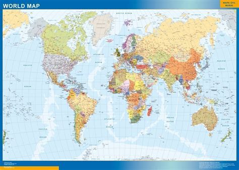World Wall Framed Map Digital Maps Netmaps Uk Vector Eps And Wall Maps
