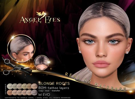 Second Life Marketplace Angel Eyes Real 12 Hairbase Evox Blonde Roots