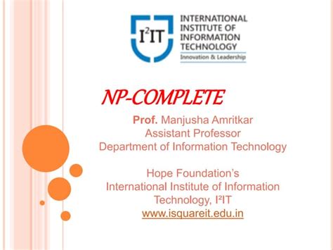 Np Complete Problem Pptx