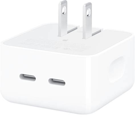 Apple 35w Dual Usb C Port Compact Power Adapter White Mw2h3ama Best Buy