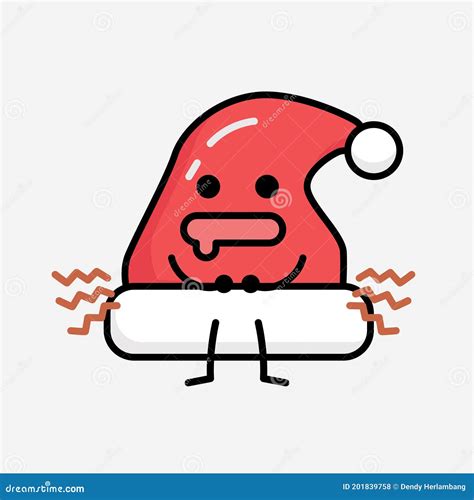 Cute Christmas Hat Vector Character Stock Vector Illustration Of