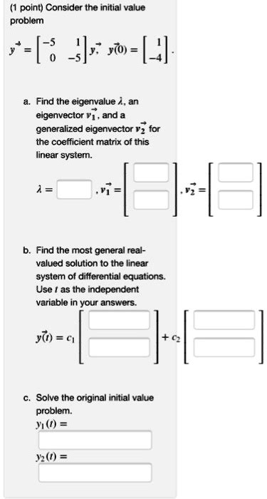 Solvedpoint Consider The Initial Value Problem Y 3 V 4j Find The Eigenvalue Eigenvector