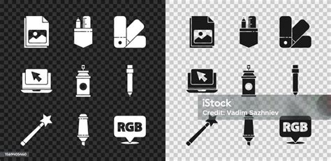 그림 풍경 교차 자 연필 색상 팔레트 가이드 마술 지팡이 마커 Rgb Cmyk가 있는 말풍선 노트북 커서 및 페인트 스프레이 아이콘을 설정할 수 있습니다 벡터 Cmyk에