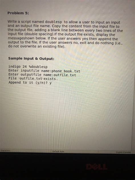 Solved Problem 5 Write A Script Named Doublesp To Allow A
