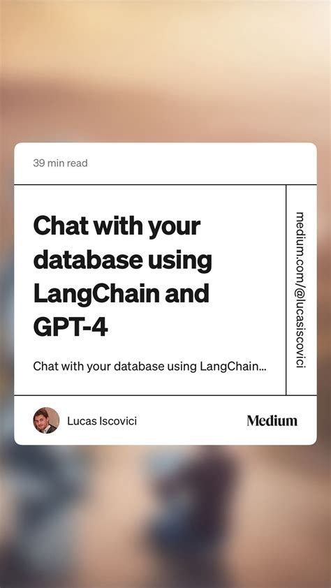 Sql Artificialintelligence Gpt4 Openai Langchain Lucas Iscovici
