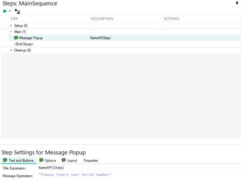 How To Obtain Message Popups User Input String In Teststand Ni