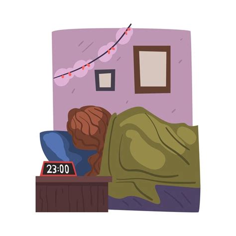 Mulher Dormindo à Noite Em Sua Cama Mulher De Negócios Ou Empregada De