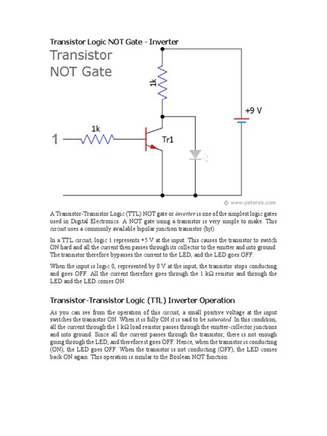 Transistor Logic Not Gate Inverter Pdf